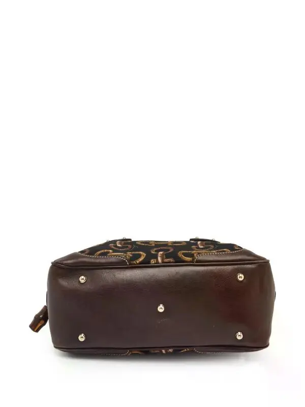 Gucci Medium Bamboo Horsebit Tote Bag - Brown