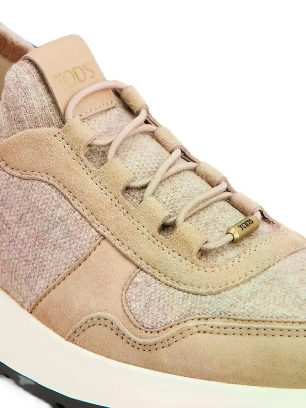 TOD'S Red Dot Socks Sneakers In Knit And Suede