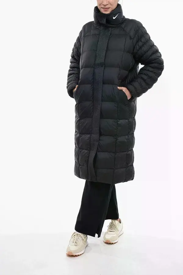 Nike Logo-detail Puffer Coat - Black