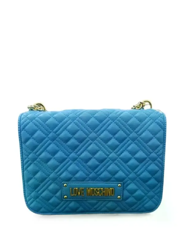 Moschino Quilted Logo-plaque Clutch Bag