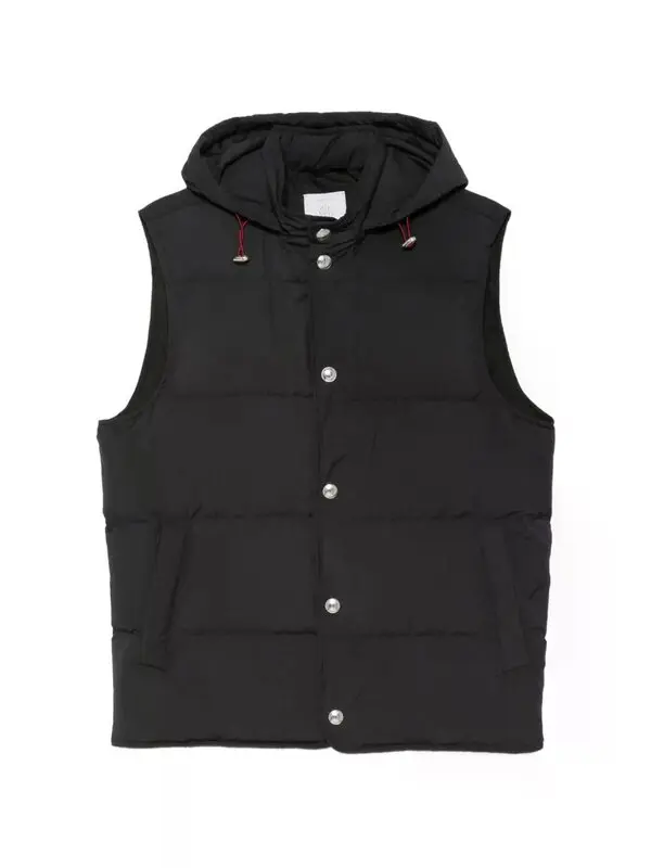 Eleventy Hooded Quilted Gilet - Black