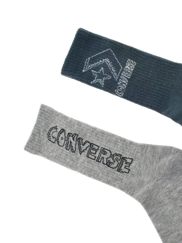 CONVERSE Logo-print Ribbed Socks