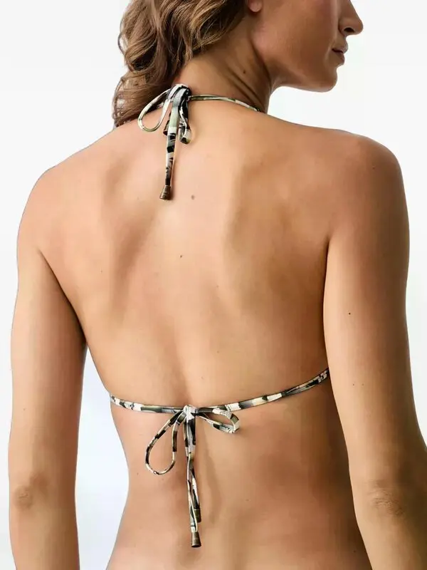 Kurt Geiger Eagle Camouflage-print Bikini Top