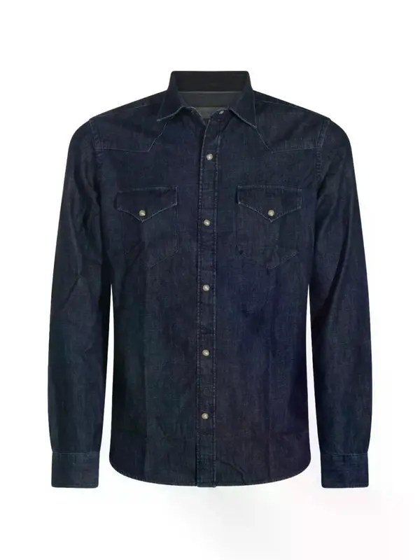Canali Western-style Denim Shirt - Blue