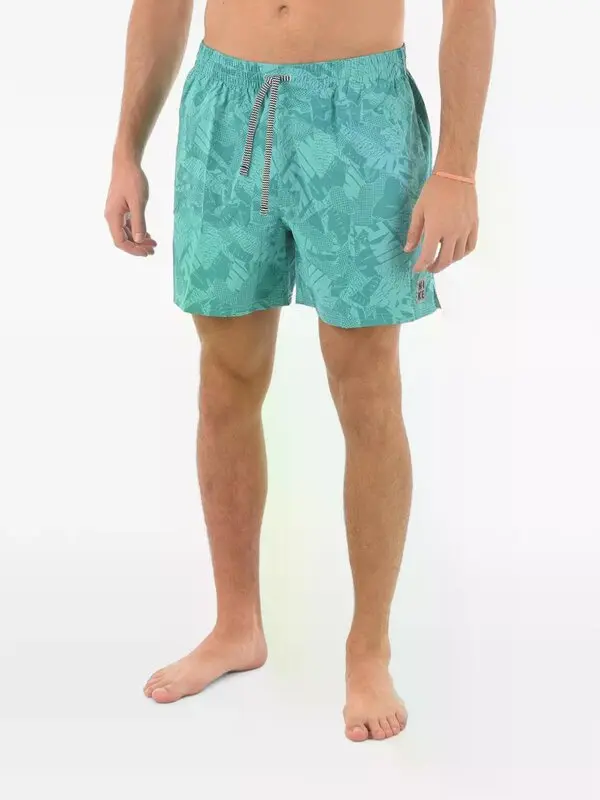 Nike Logo-print Elasticated Swim Shorts - Green
