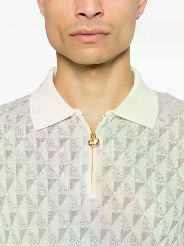 Stefano Ricci Geometric-pattern Long-sleeve Polo Shirt