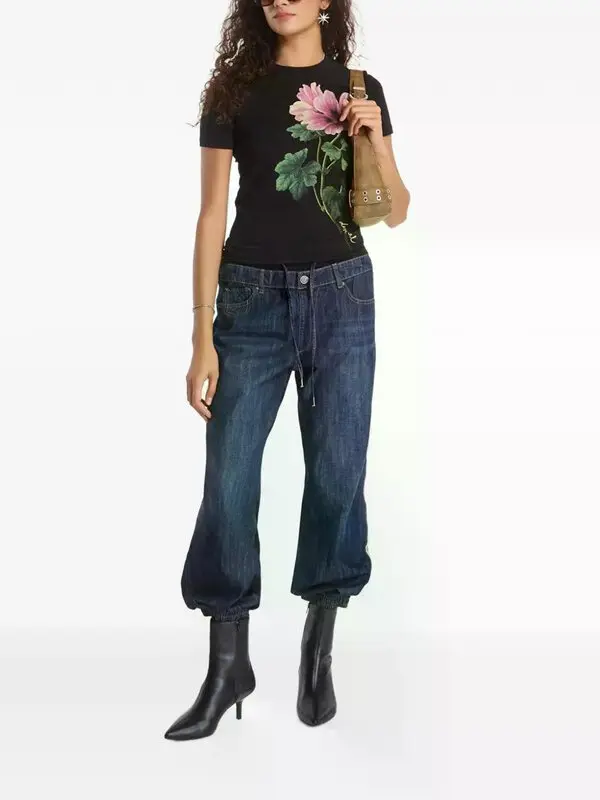 Desigual Drawstring-waist Cuffed-hem Jeans