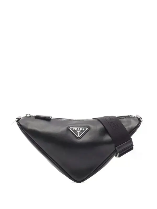 Prada 2013-2026 Leather Triangle Crossbody Bag - Black