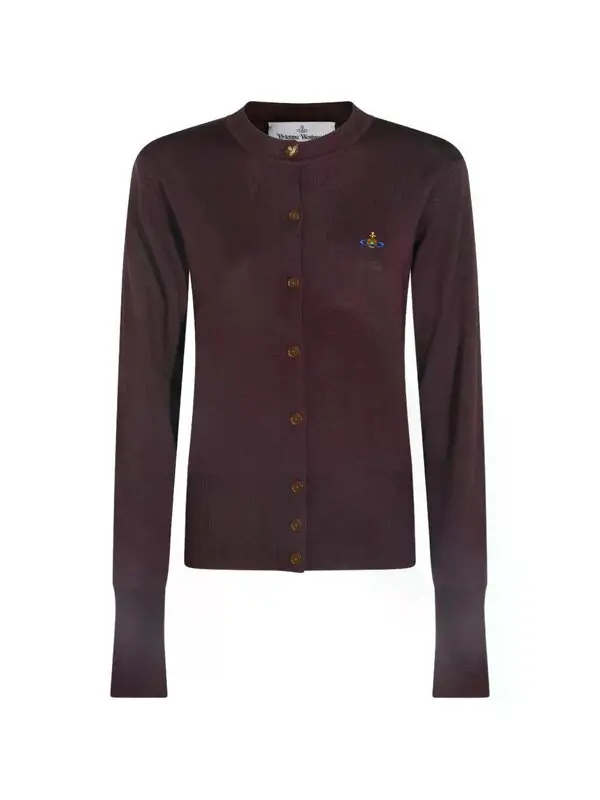 VIVIENNE WESTWOOD Orb-embroidered Cardigan - Brown