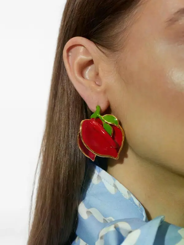 Moschino Fruit Motif Enamel Detail Earrings