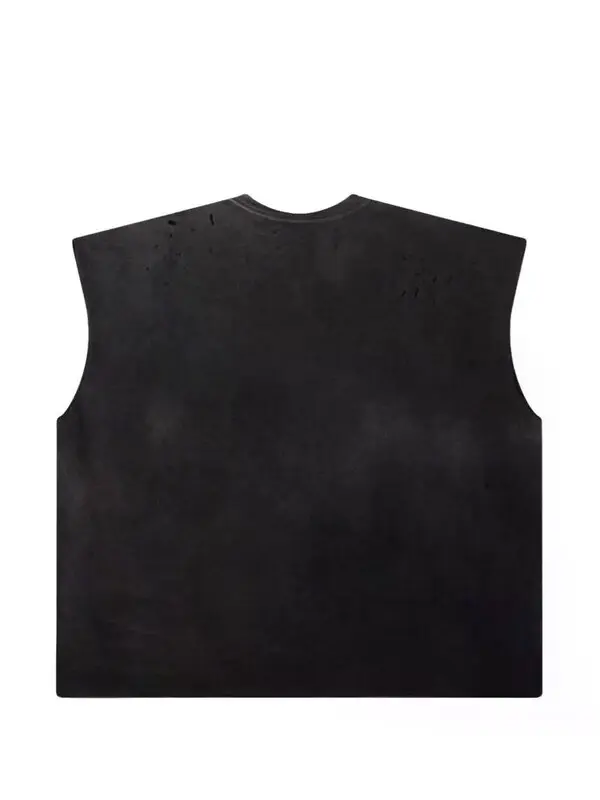SATOSHI NAKAMOTO Distressed Logo-print Vest