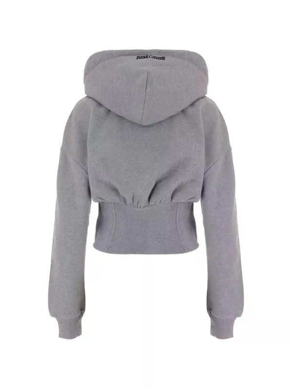 Just Cavalli Corset-style Drawstring Hoodie - Grey