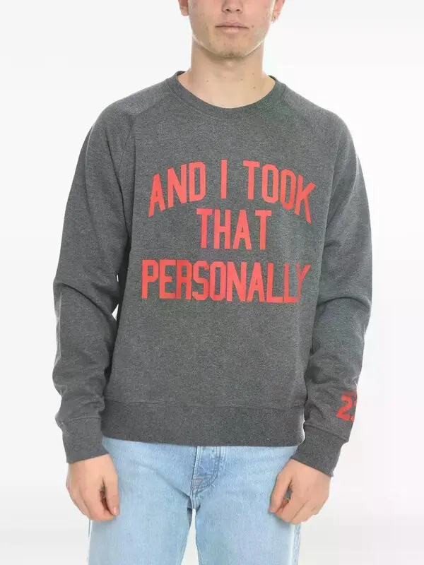 SCRIMMAGE Raglan Sleeve Logo Print Sweater - Grey