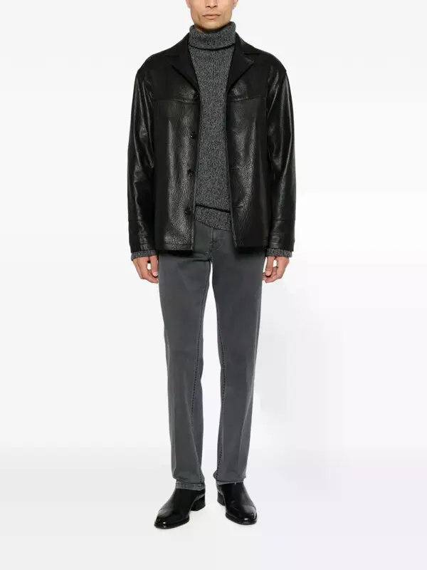 Stefano Ricci Logo Plaque Straight Leg Trousers - Grey