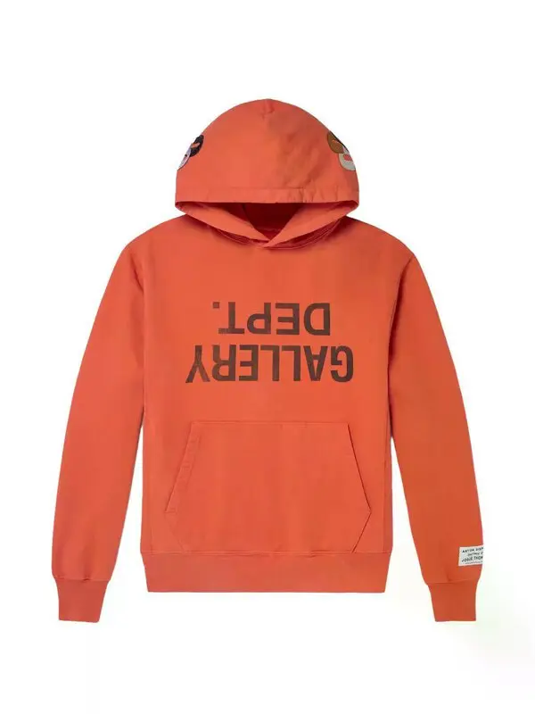 GALLERY DEPT. Logo-print Appliquéd Hoodie - Orange