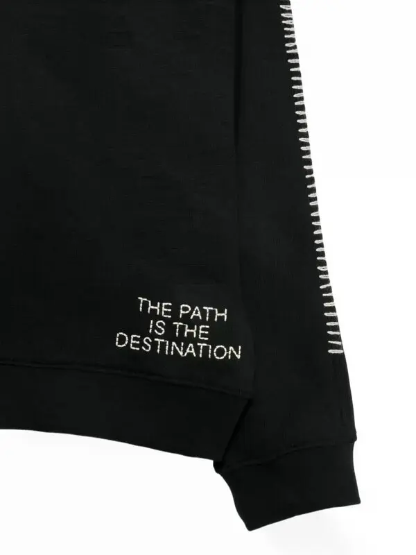 LANEUS Embroidered Whipstitch Sweatshirt