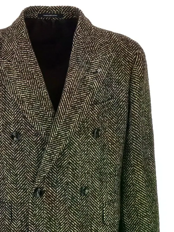 Tagliatore Londra Herringbone Double-breasted Coat
