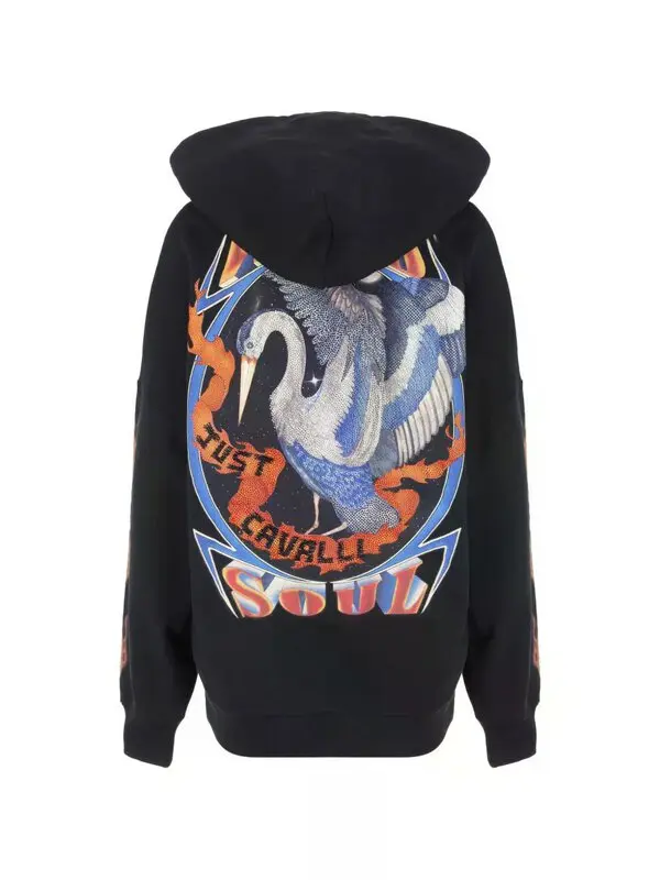 Just Cavalli Rhinestone-embellished Graphic-print Hoodie