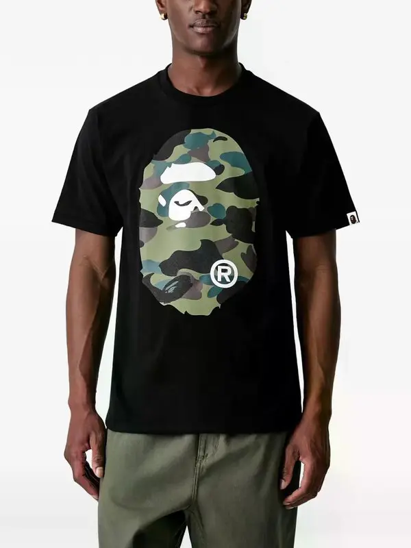A BATHING APE Ape Head Camouflage-print T-shirt - Black