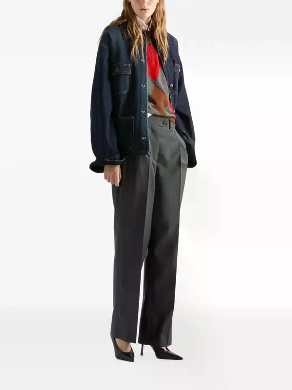 Prada Argyle Cashmere Polo Sweater