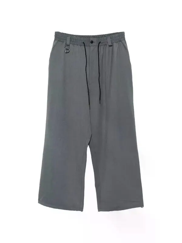 Y3 X Yohji Yamamoto Wide Leg Drawstring Trousers - Grey