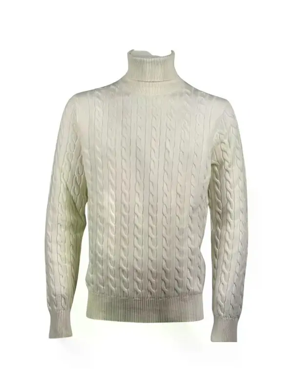 Malo Cable Knit Roll Neck Sweater