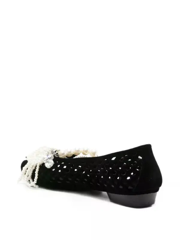 HEAVENLY JELLY Drift Pearl-embellished Cut-out Ballet Flats