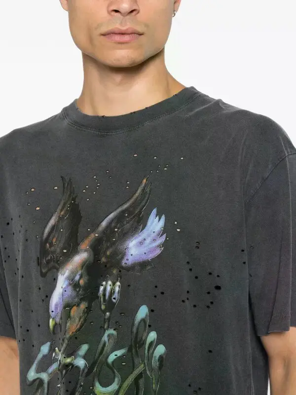 Satisfy Graphic-print Distressed T-shirt