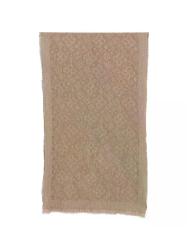 Tagliatore Jacquard-pattern Frayed Scarf