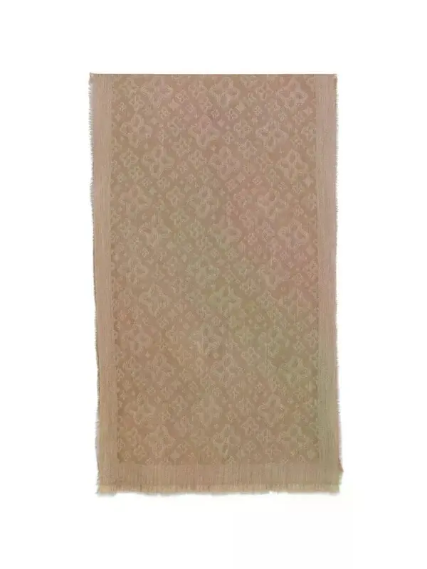 Tagliatore Jacquard-pattern Frayed Scarf - Brown
