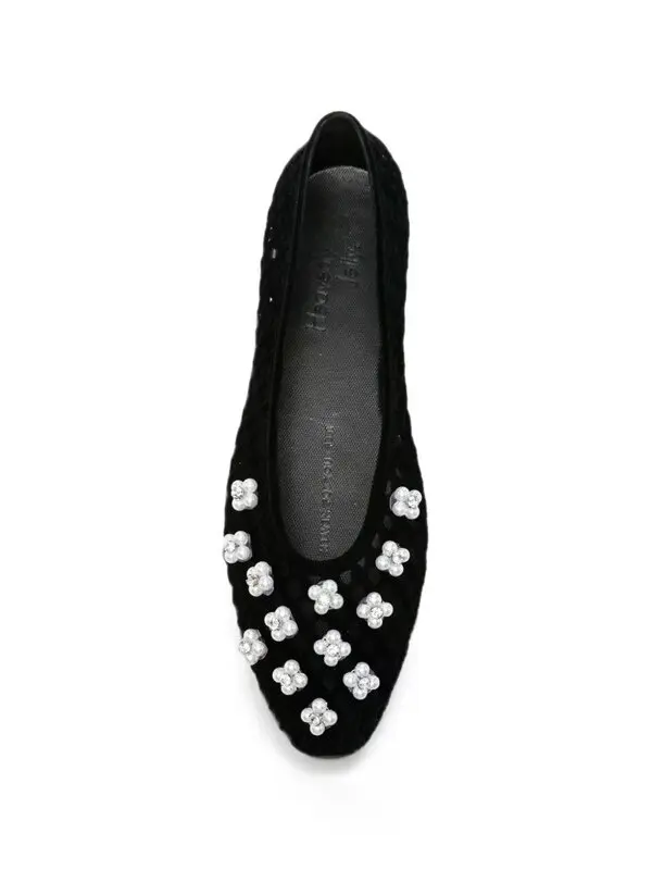 HEAVENLY JELLY Lustre Floral-embellished Perforated Ballet Flats