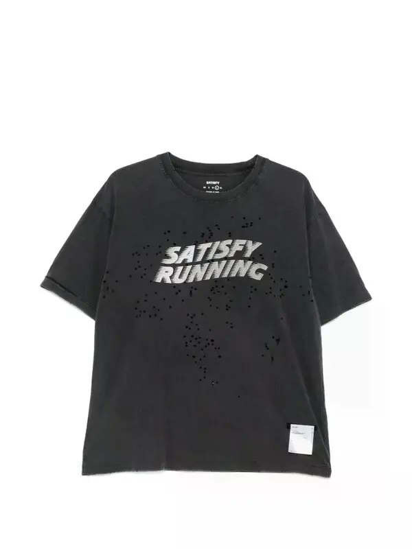 Satisfy Distressed Logo-print T-shirt