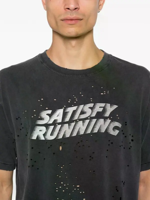 Satisfy Distressed Logo-print T-shirt