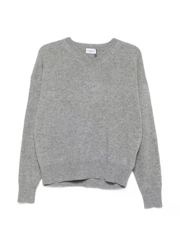 Marella V-neck Cashmere Sweater - Grey