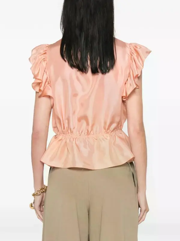Chloé Ruffled Lace-trim Top