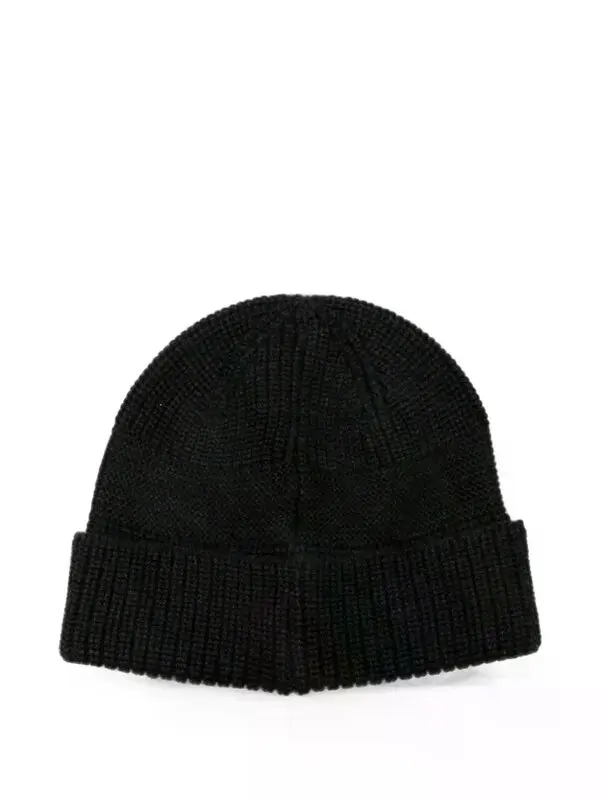 Premiata Ribbed Knit Beanie Hat With Logo