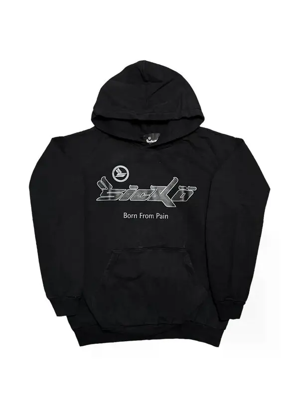 SICKO Born From Pain Logo-print Hoodie - Black