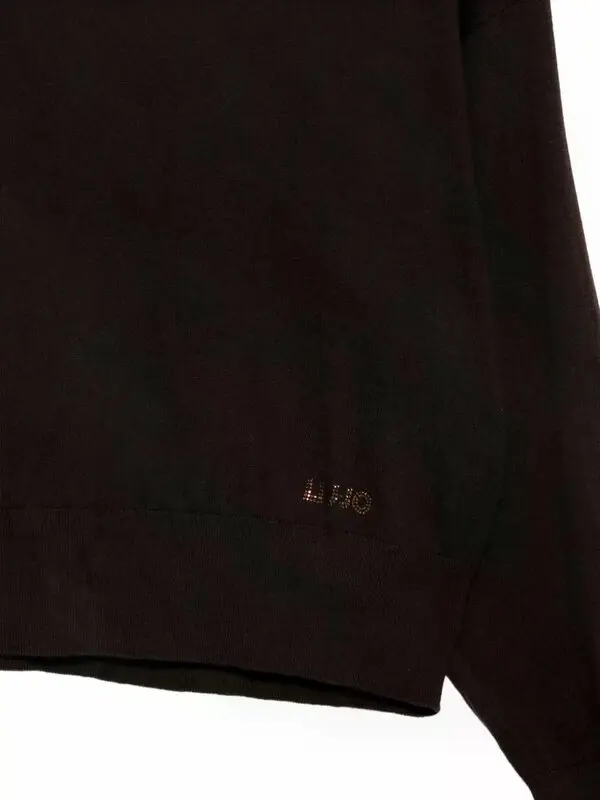 Liu Jo Tie-neck Rhinestone-logo Sweatshirt