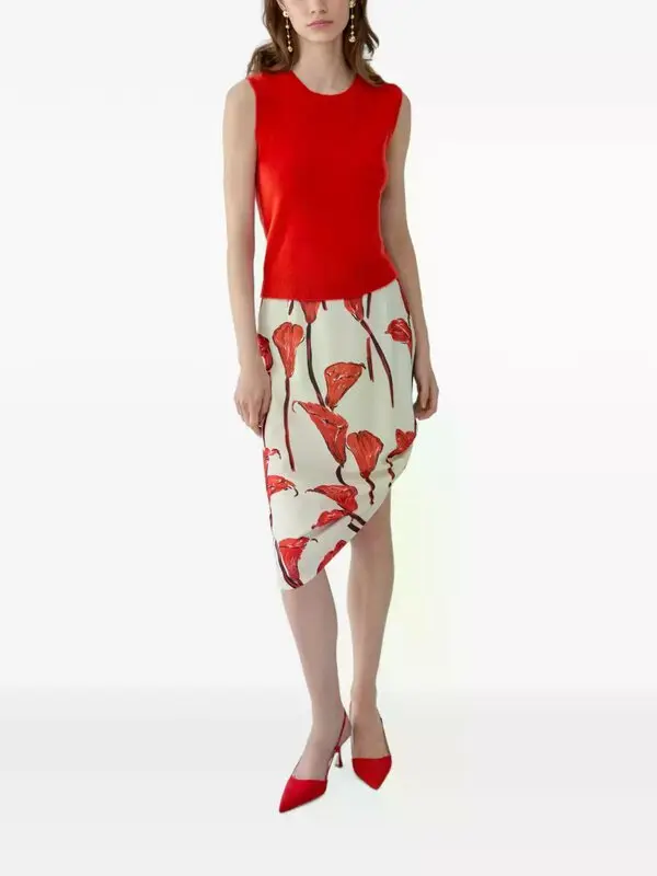 Carolina Herrera Ribbed-trim Knit Tank Top - Red