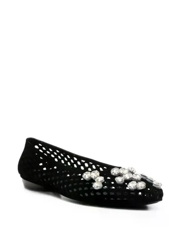 HEAVENLY JELLY Lustre Crystal-embellished Laser-cut Ballet Flats