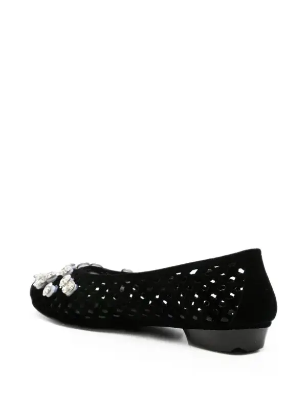 HEAVENLY JELLY Lustre Crystal-embellished Laser-cut Ballet Flats