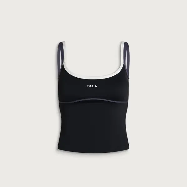 TALA Skinluxe Contrast Double Strap Vest - Shadow Black