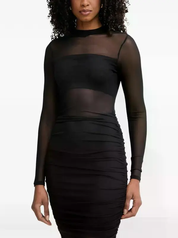 Guess Sheer Ruched Dress