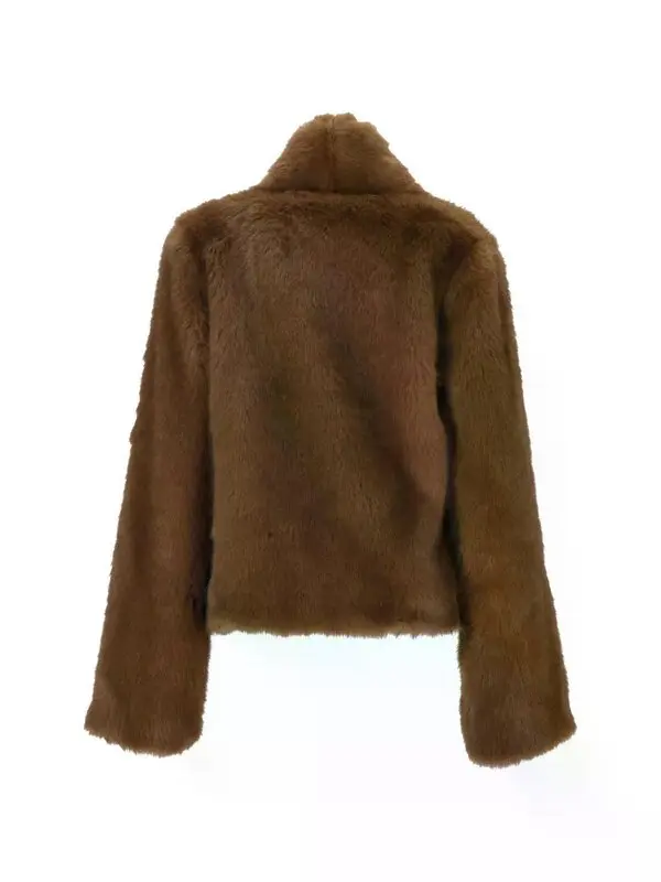 BB COUTURE Faux-fur Funnel-neck Jacket - Brown