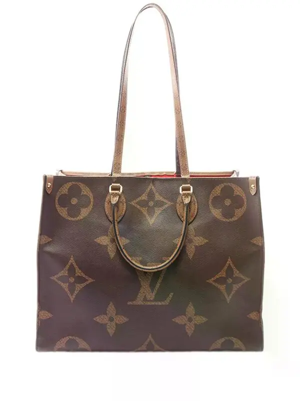 LOUIS VUITTON 2019 Monogram Reverse Giant Onthego Gm Satchel - Brown