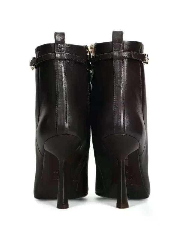 CHANTAL Buckled Leather Ankle Boots - Brown