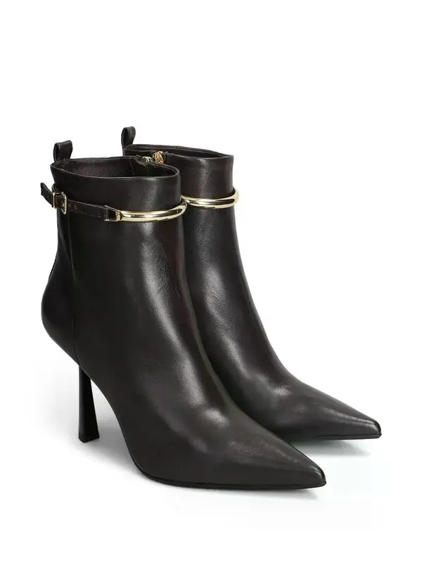 CHANTAL Buckled Leather Ankle Boots
