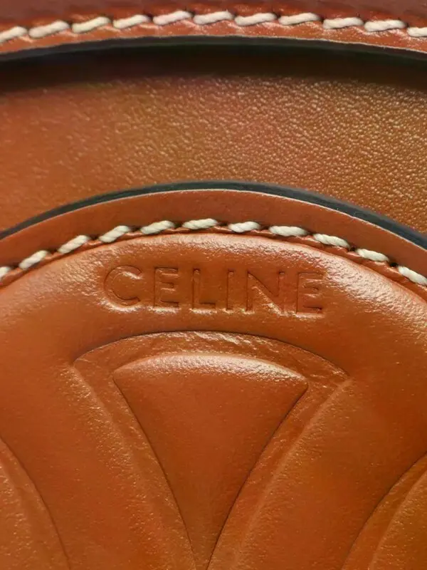 Celine Calfskin Triomphe Oval Crossbody Bag - Brown