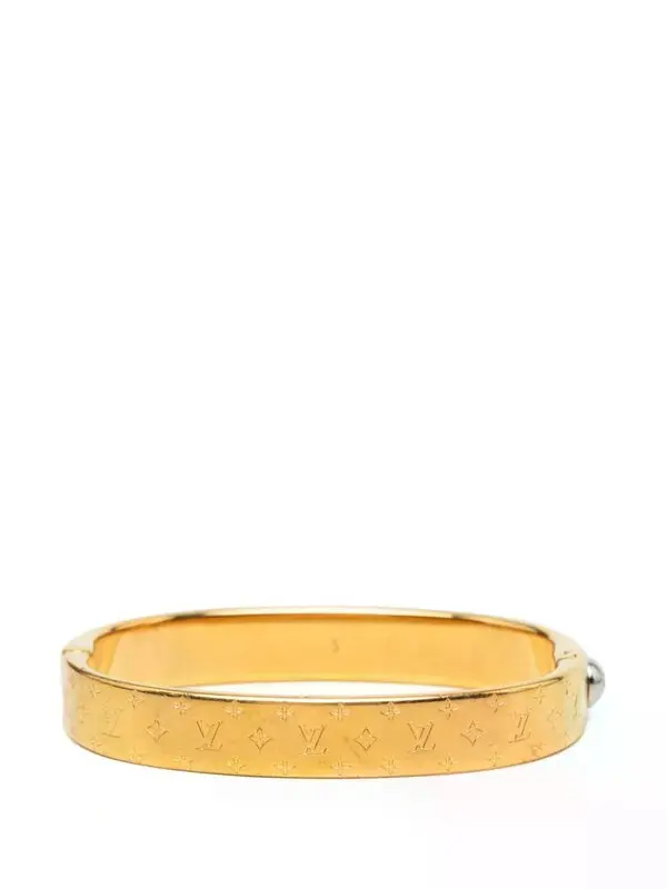 LOUIS VUITTON 2022 Plated Nanogram Cuff Bracelet S Costume Bracelet