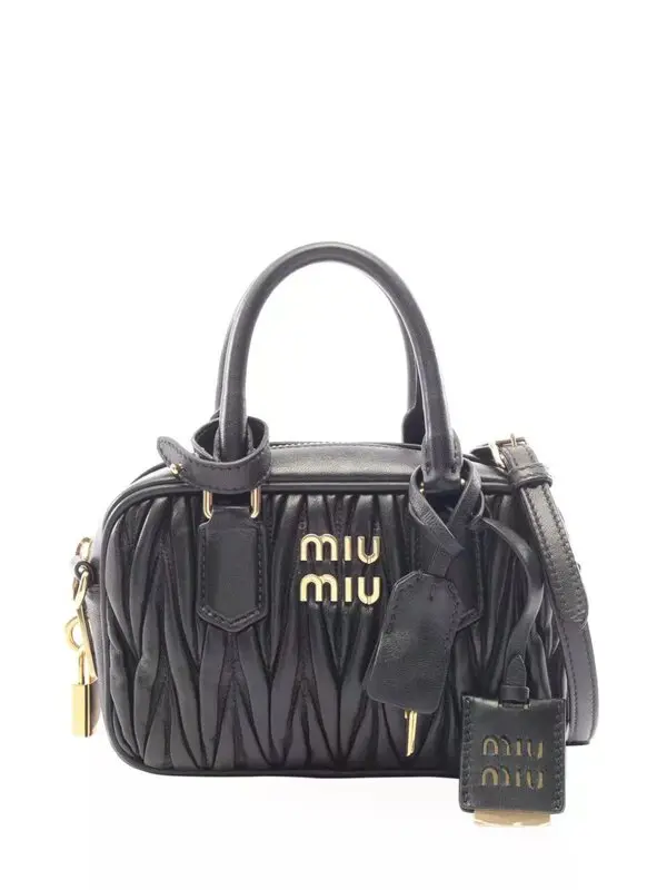 Miu Miu 2010-2026 Small Matelasse Nappa Arcadie Satchel - Black
